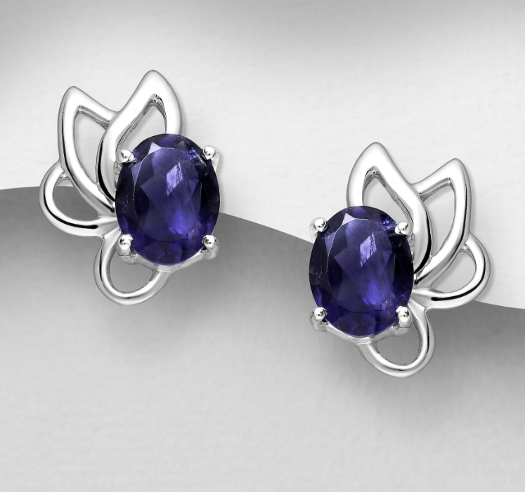 Sterling Silver LG Sapphire Omega Lock Studs – The Gem Centre